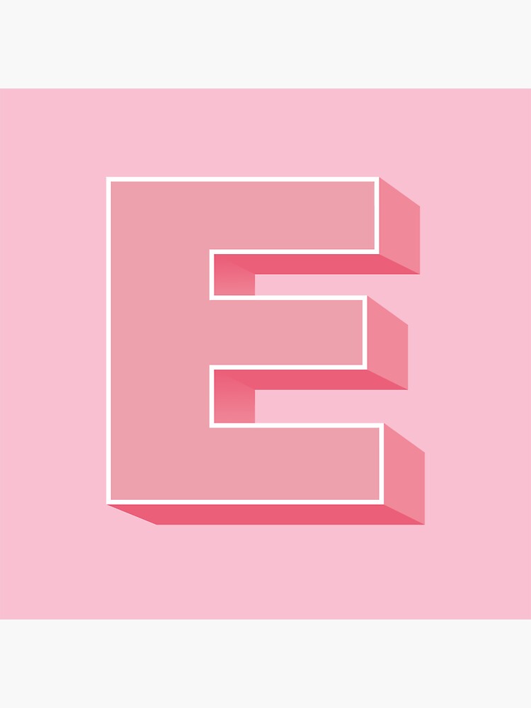"Pink 3D Letter E" Sticker for Sale by TheMonogramShop | Redbubble