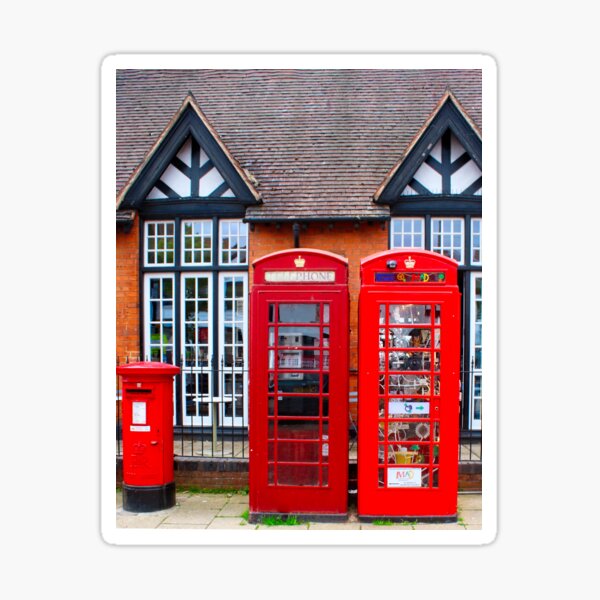 "Traditional Phone Boxes and Red Mail Box" Sticker for Sale by ...