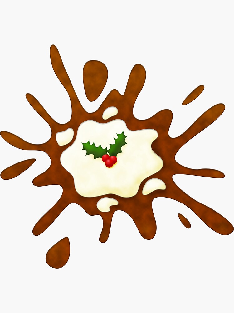 "Christmas Pudding Splat" Sticker for Sale by galaxydaydreams | Redbubble