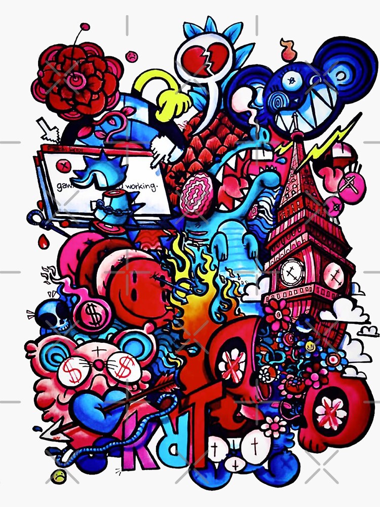 "Vexx Art " Sticker for Sale by OshiviaV2 | Redbubble