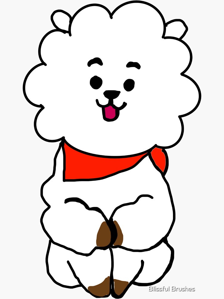"Jin - bt21 character (RJ)" Sticker for Sale by blissfulbrushes | Redbubble
