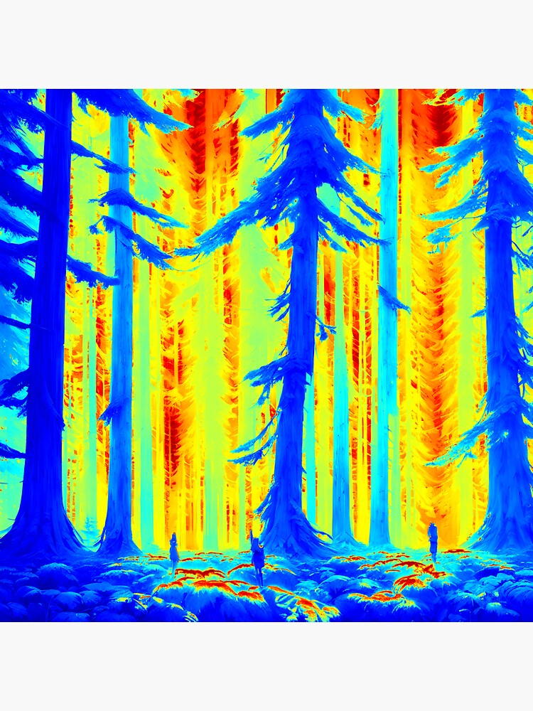 "fantasy forest of tall trees " Sticker for Sale by David-Howells ...