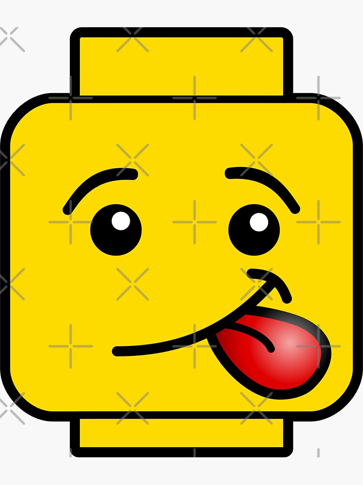 "Building Block Mini Figure Head" Sticker for Sale by RedFirecracker ...