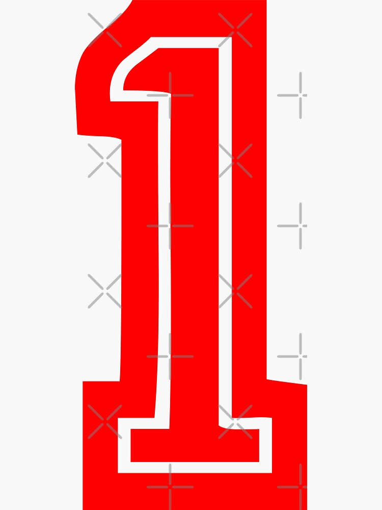 "One Red Number One" Sticker for Sale by Aurorapod | Redbubble