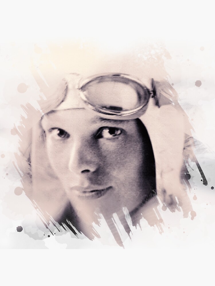 "Amelia Earhart in Color" Sticker for Sale by historeetees1 | Redbubble