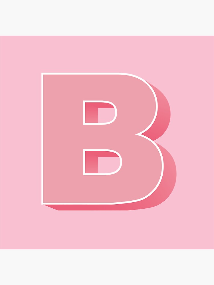 "Pink 3D Letter B" Sticker for Sale by TheMonogramShop | Redbubble