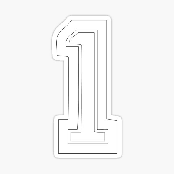 "One White Number One" Sticker for Sale by Aurorapod | Redbubble