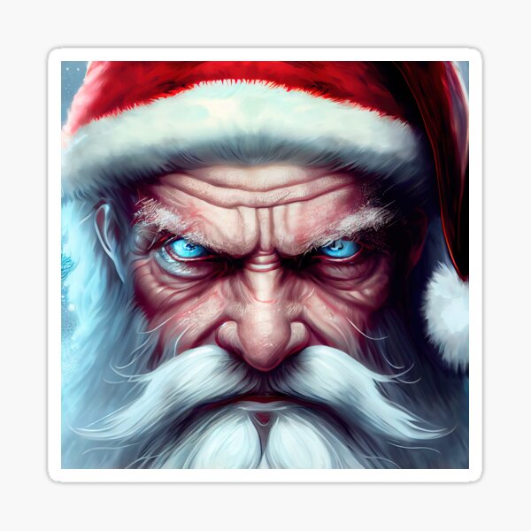 "Angry Santa" Sticker for Sale by Hoity-Toity | Redbubble