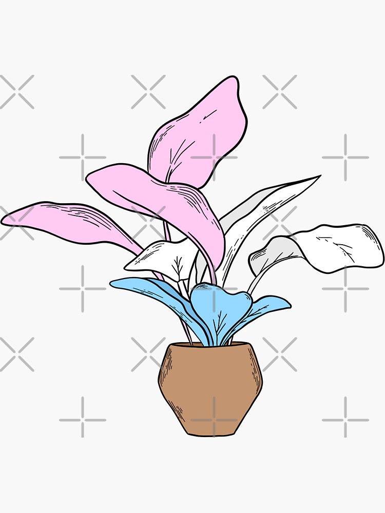 "subtle trans flag plant" Sticker for Sale by atlasbackache | Redbubble