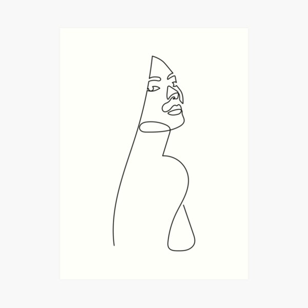 "Beautiful with long hair | One Line Drawing | One Line Art | Minimal ...