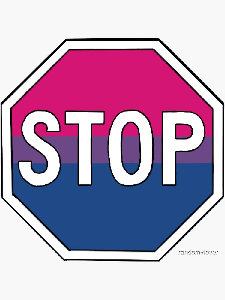 "Bisexual Pride Flag Stop Sign" Sticker for Sale by randomvlover ...