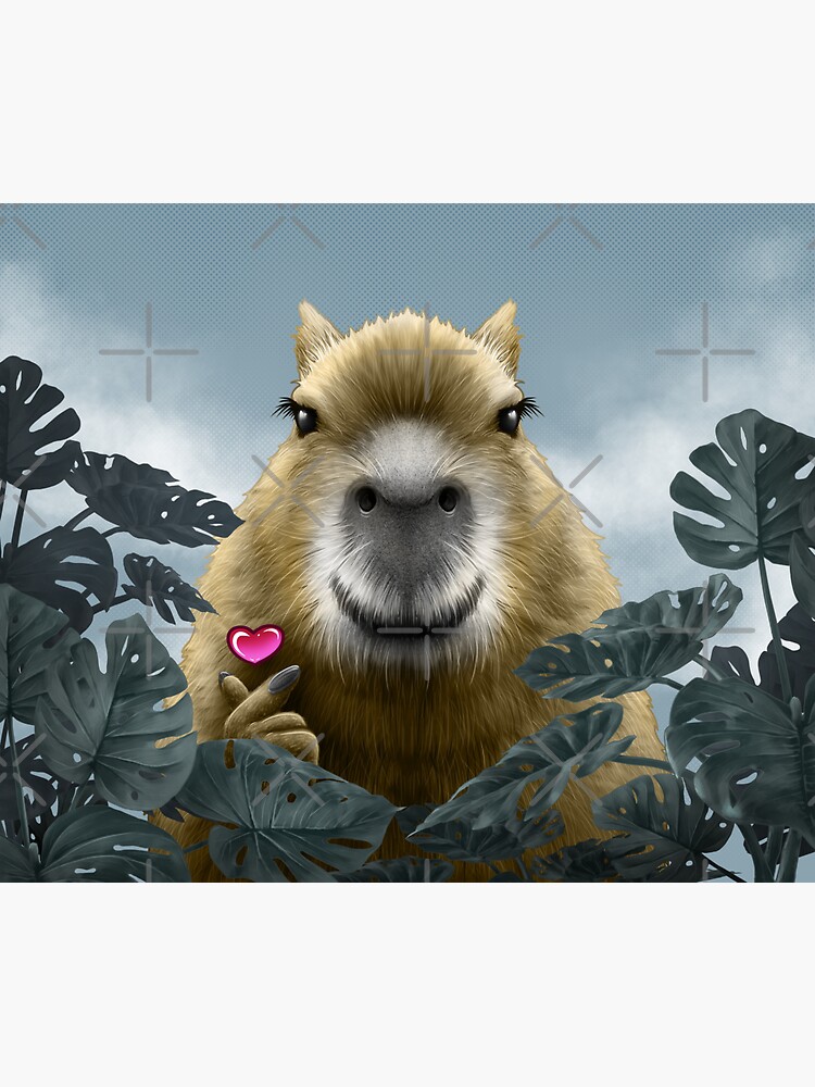 "Capybara mini heart" Sticker for Sale by lillyrise | Redbubble