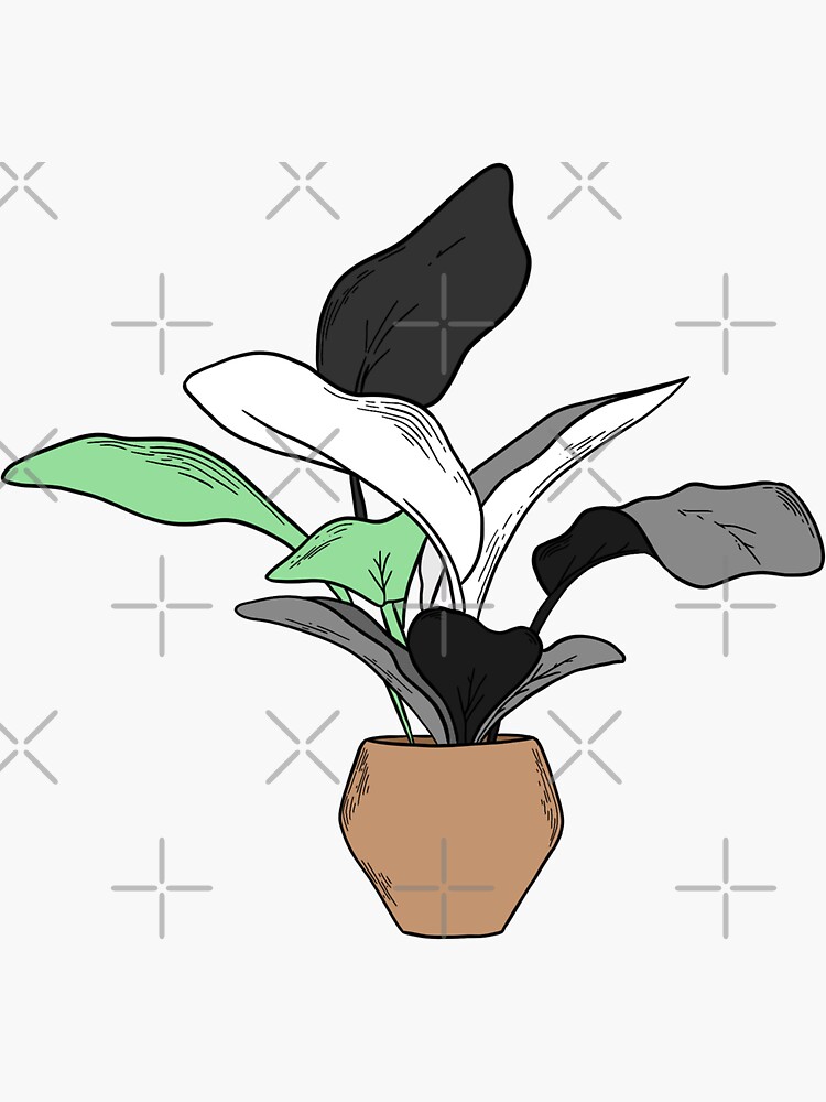 "subtle agender flag plant" Sticker for Sale by atlasbackache | Redbubble