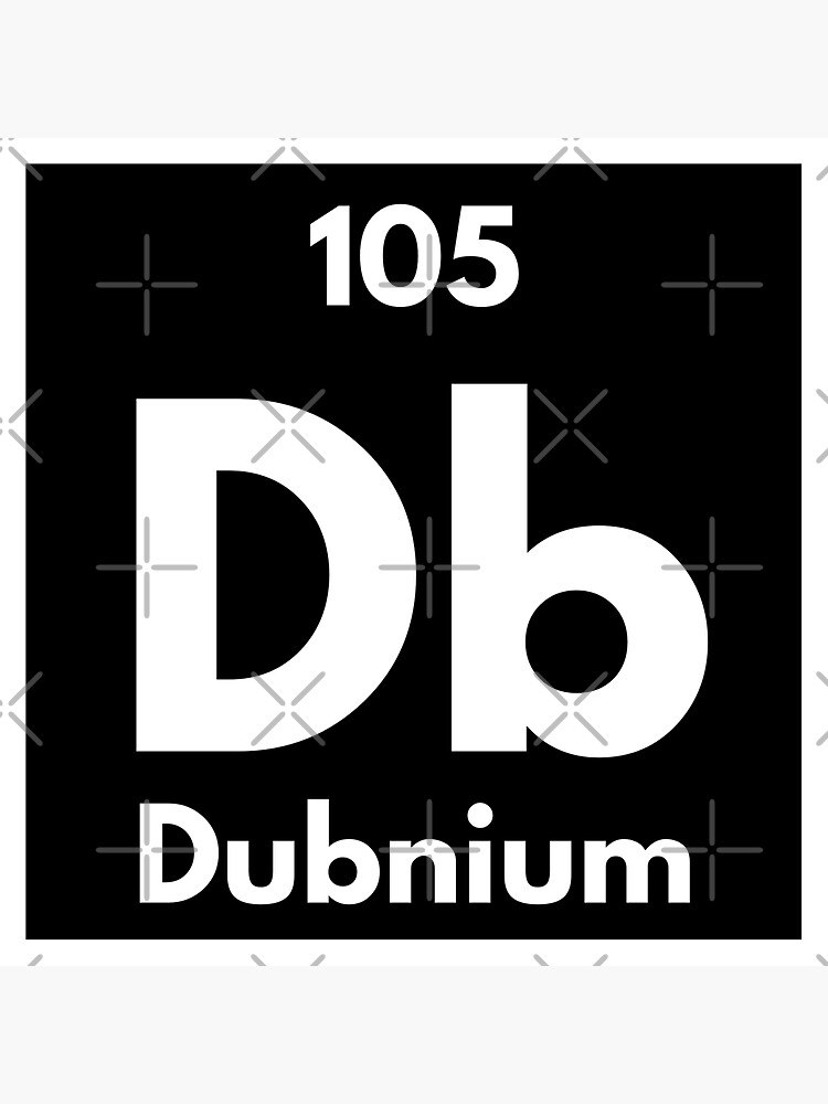 Pegatina «Número de elemento de tabla periódica 105 Db Dubnium» de PeriodicBliss | Redbubble