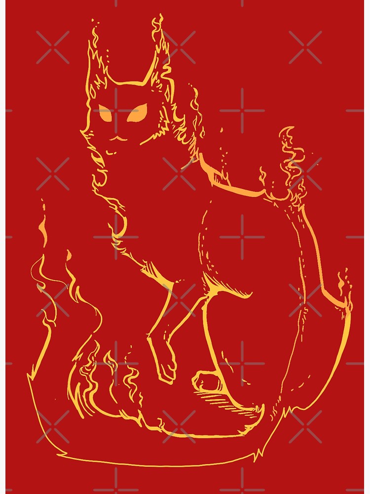 "Flame Cat" Sticker for Sale by kiicho818 | Redbubble