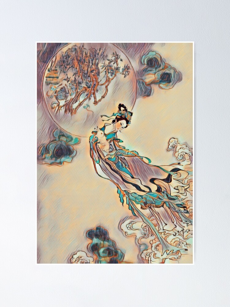 "Chang'e flies to the moon" Poster for Sale by daiiststyle | Redbubble