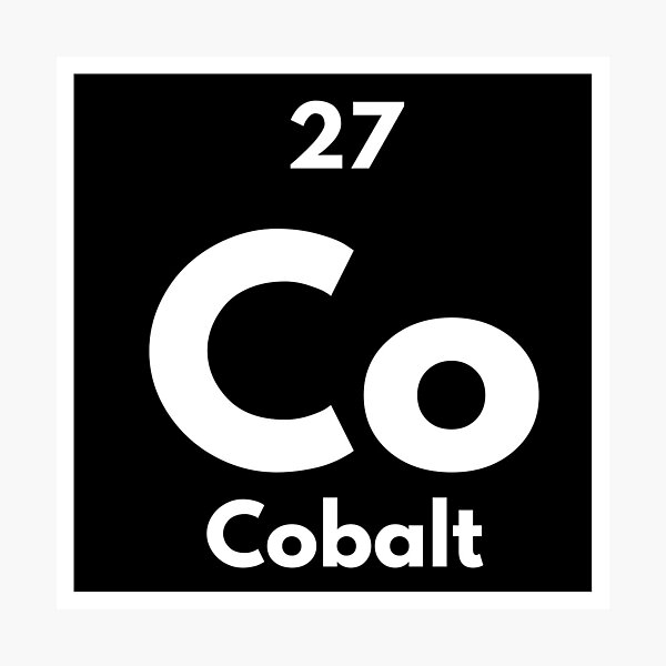 Lámina fotográfica «Número de elemento de tabla periódica 27 Co Cobalto ...