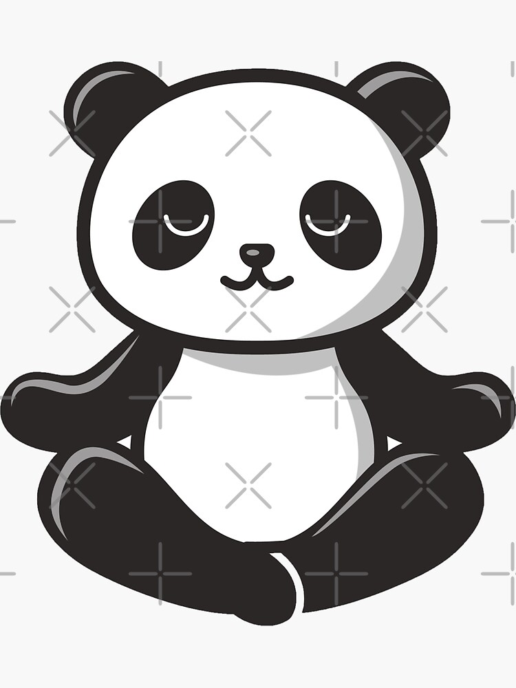 "Cute Namaste Yoga Panda Meditation Funny Animal Pet" Sticker for Sale ...