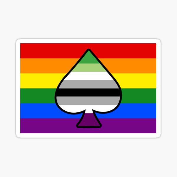 "Aroace and LGBT pride flag with ace of spades" Sticker for Sale by ...