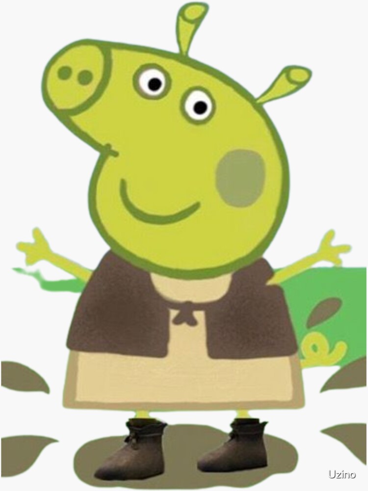 Pegatina «Shrek Meme - Shrek Peppa» de Uzino | Redbubble