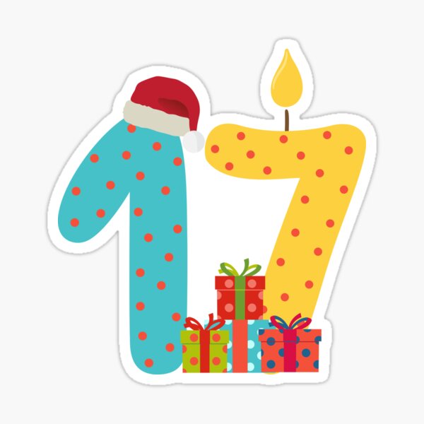 "Christmas Number 17. Advent Calendar Numbers" Sticker for Sale by ...