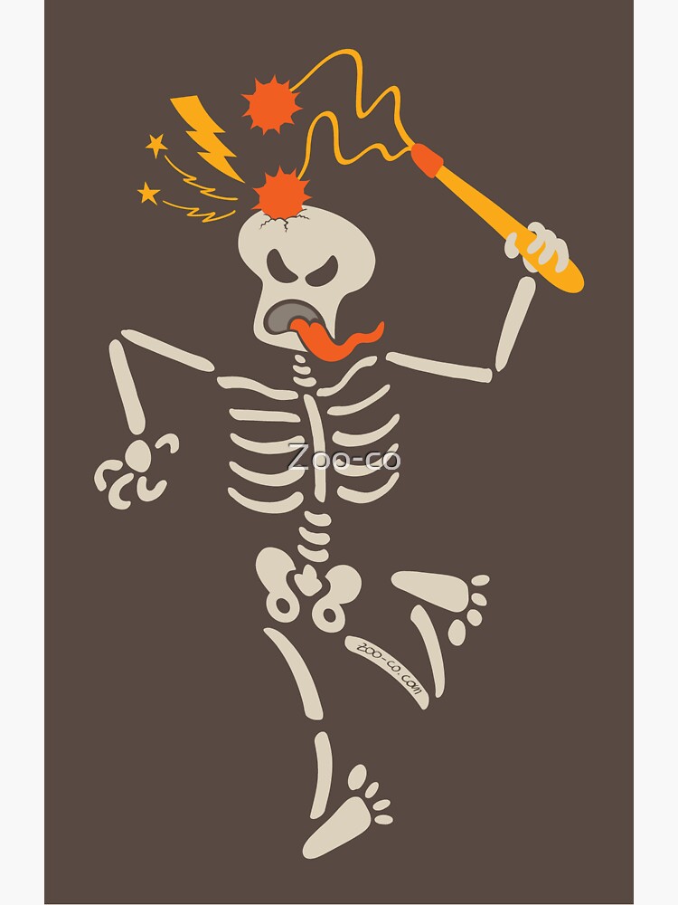 "Skeleton breaking its own skull with double ball and chain flail ...