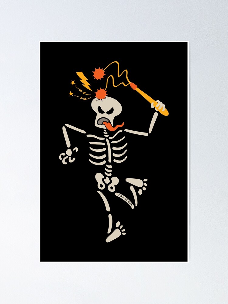 "Skeleton breaking its own skull with double ball and chain flail ...