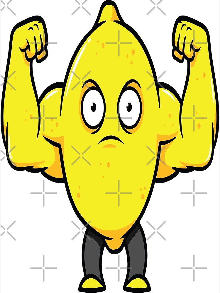 "Jacked Lemon Bodybuilder Flexing Biceps Powerlifter Foodie" Poster by ...