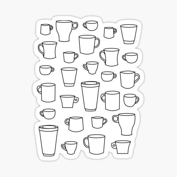 "Coffee Cups" Sticker for Sale by SenaBektas | Redbubble