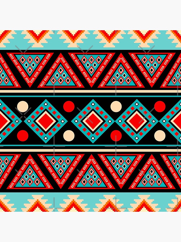 Lámina fotográfica «Diseño plano de acuarela azteca, mexicana ...