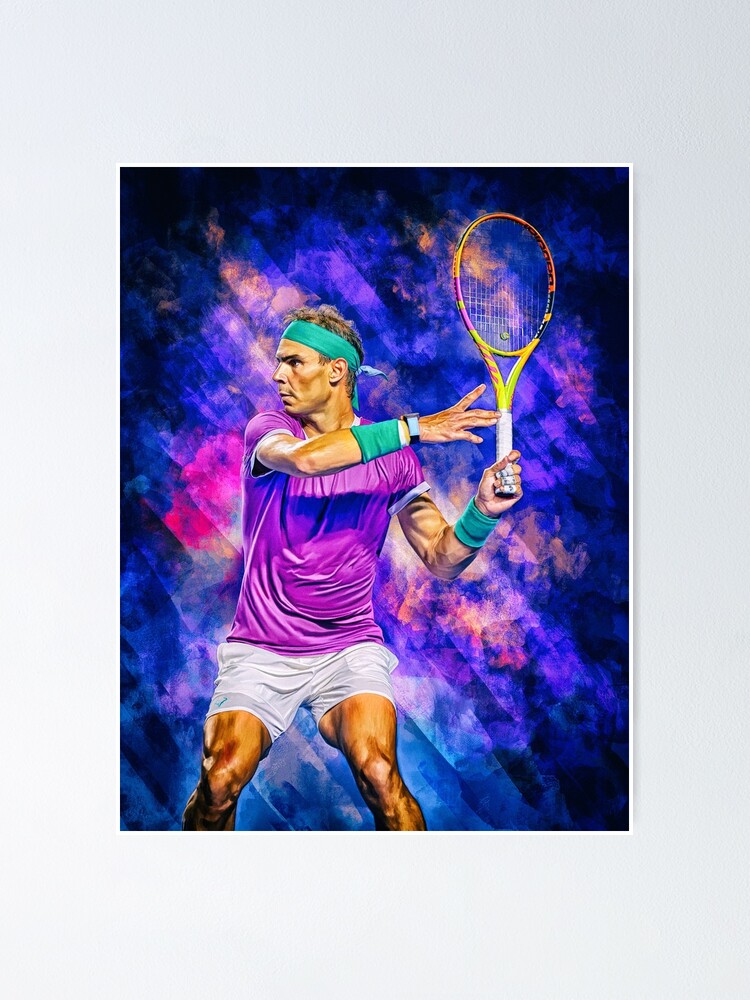 "Rafael Nadal plays forehand. Acapulco 2022. Digital artwork print wall ...