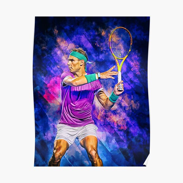 "Rafael Nadal plays forehand. Acapulco 2022. Digital artwork print wall ...