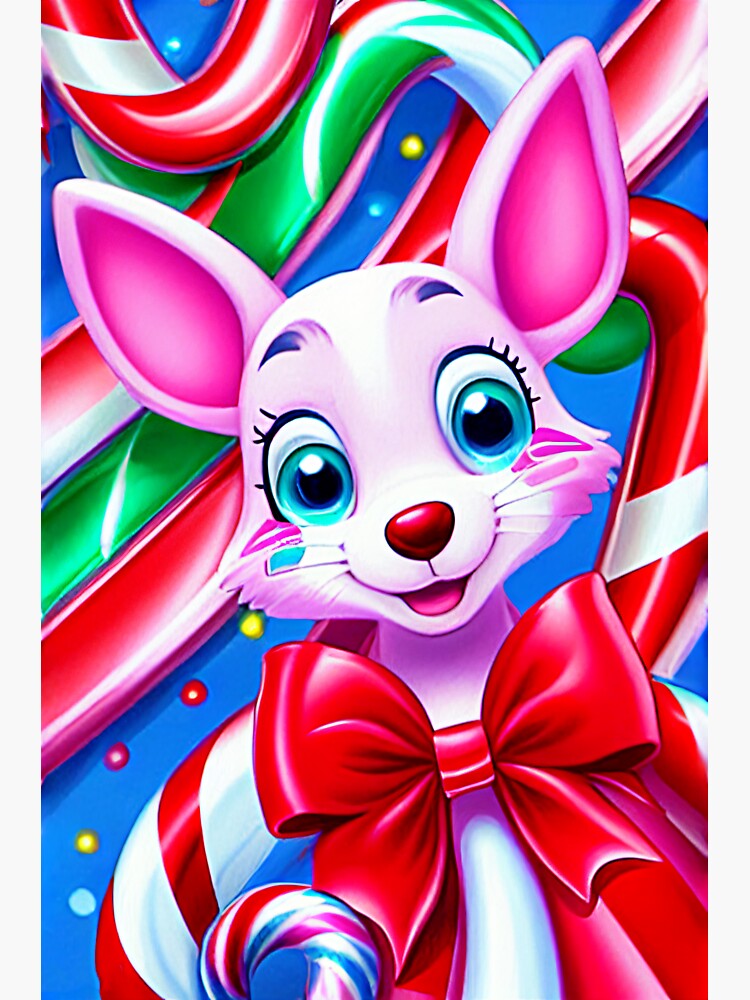 "Friendly Christmas Candy Cane Fox" Sticker for Sale by LuliandFriends | Redbubble