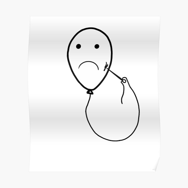 "sad balloon art" Poster for Sale by Salton-Sea | Redbubble