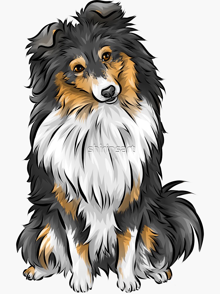 "Sheltie | Shetland Sheepdog | Tricolour | Cute Dog Art" Sticker for ...