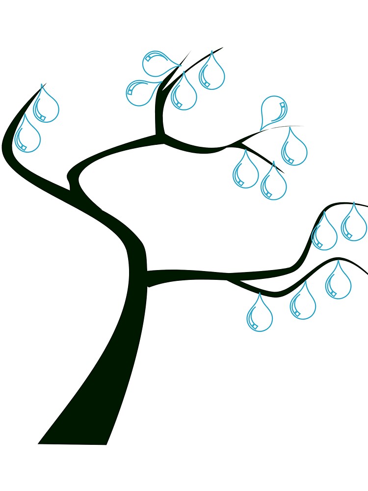 "water drop tree" Sticker for Sale by Lamiaadraw | Redbubble