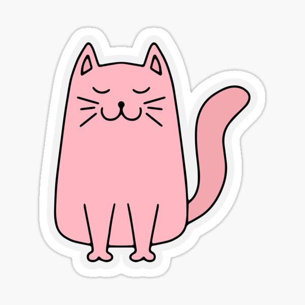 "Cute Pink Cat" Sticker for Sale by UArtWorld | Redbubble