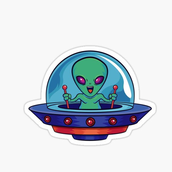 "Alien funny cartoon " Sticker for Sale by red825843 | Redbubble