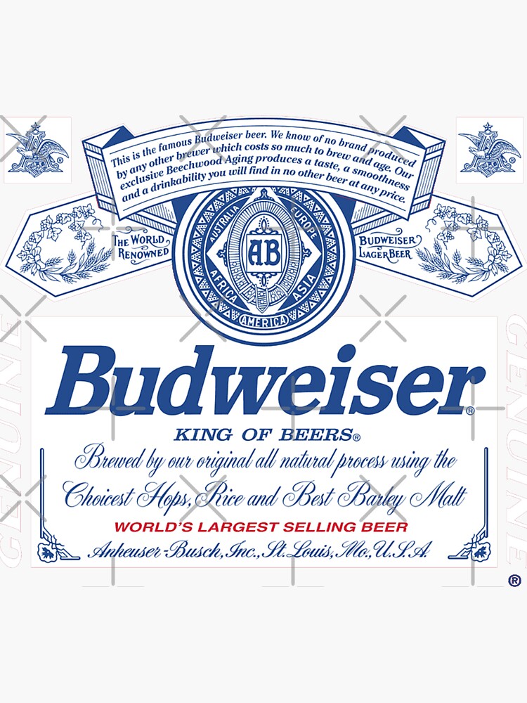 "Budweister 1876 logo " Sticker for Sale by Teenager1991 | Redbubble