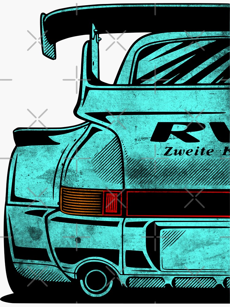 "Automotive Apparel 911 964 RWB JDM Tuning Car" Sticker for Sale by ...