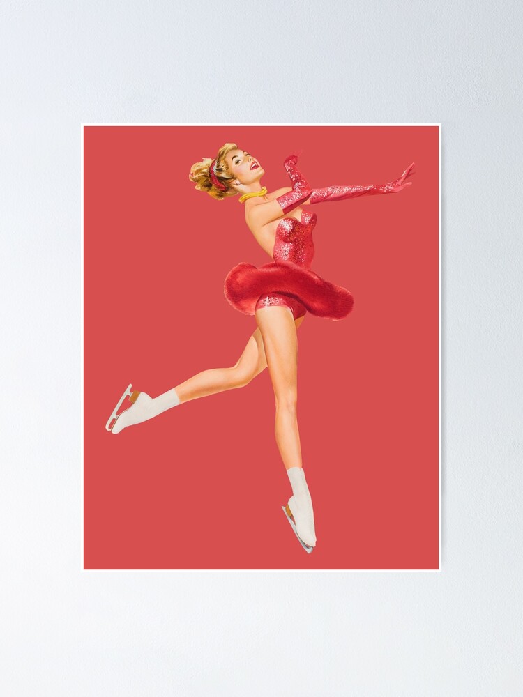 "Vintage Pin Up Ice Skating (1950s)" Poster for Sale by PsycheSansAmour ...