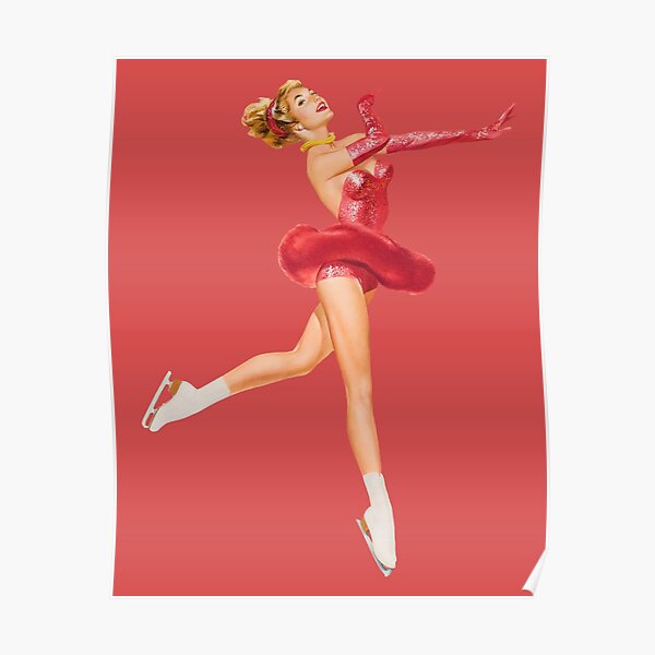 "Vintage Pin Up Ice Skating (1950s)" Poster for Sale by PsycheSansAmour ...