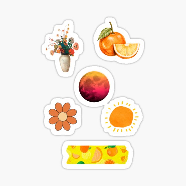 "orange theme sticker set" Sticker for Sale by venusianaffair | Redbubble