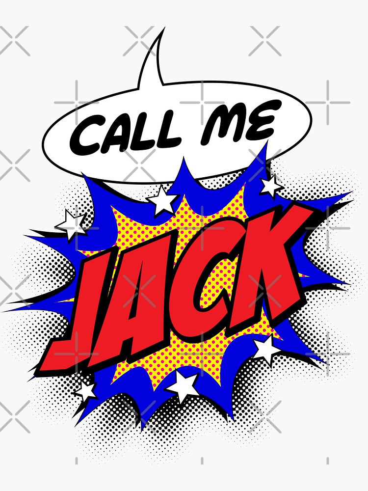 "Personalised Call Me Jack Pop Art Comic Design" Sticker for Sale by ...