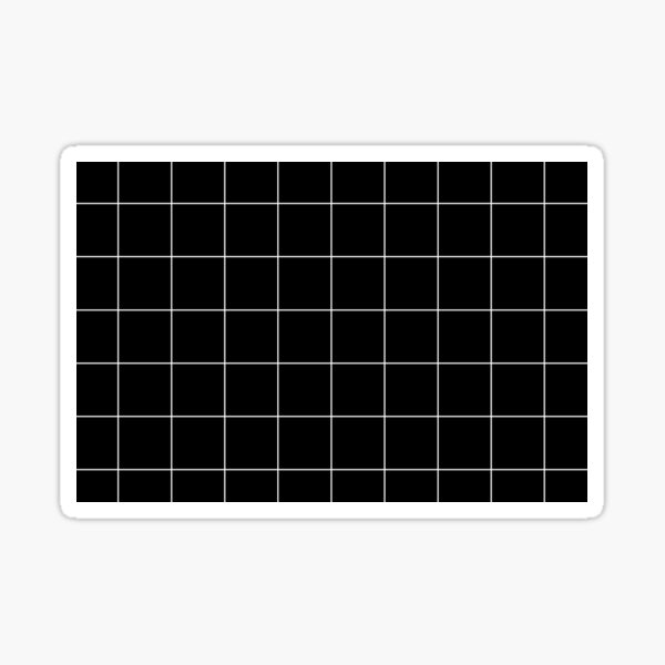 "Black and White Minimal Square Diamond Grid Pattern 2" Sticker for ...