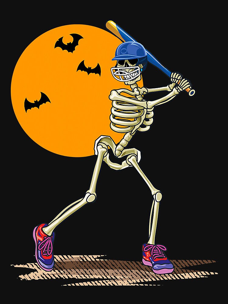 "Baseball Skeleton Halloween Funny Baseball Players" T-shirt for Sale ...