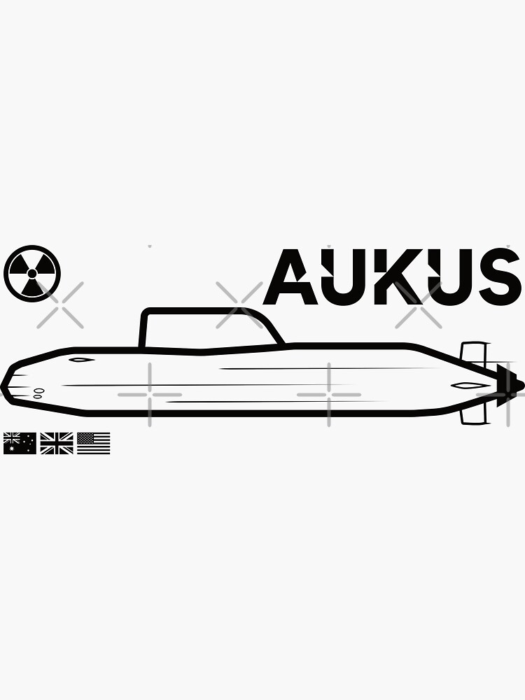 "AUKUS " Sticker for Sale by Beardycat | Redbubble
