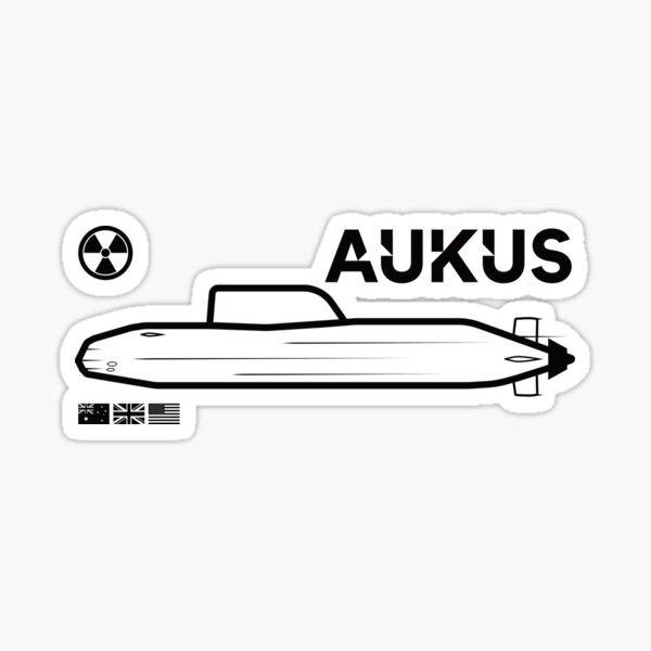 "AUKUS " Sticker for Sale by Beardycat | Redbubble
