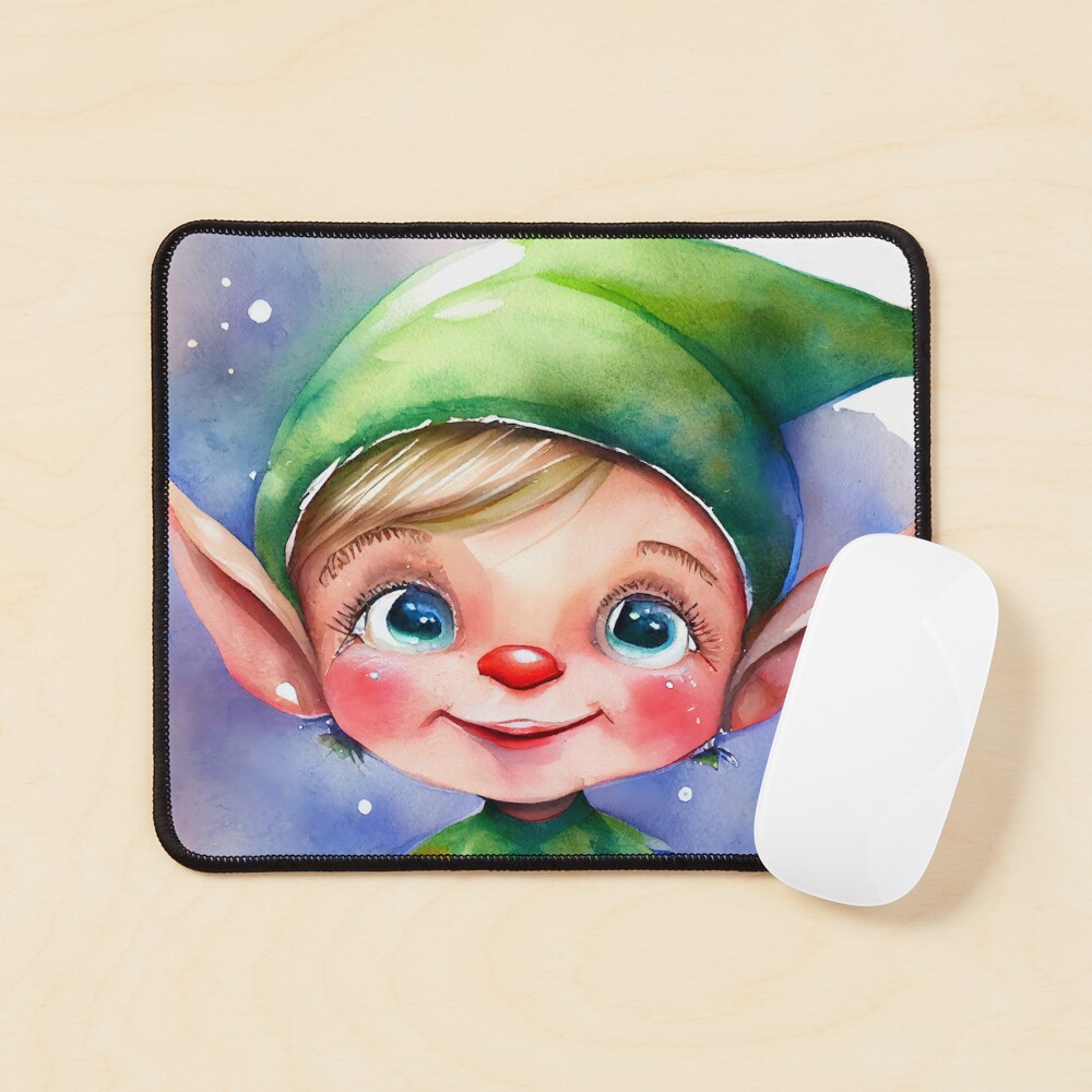 "A Cute Watercolor Christmas Elf with Long Ears" Sticker for Sale by ...