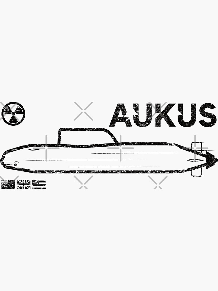 "AUKUS Distressed Version" Sticker for Sale by Beardycat | Redbubble